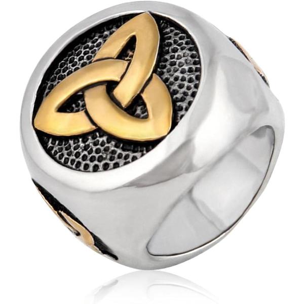 商品名BAVIPOWER バイキング ケルティック トリケトラ ノットリング トリニティ エタニティ ステンレススチール シグネット チャーミング プロテクション ジュエリーBAVIPOWER Viking Celtic Triquetra...