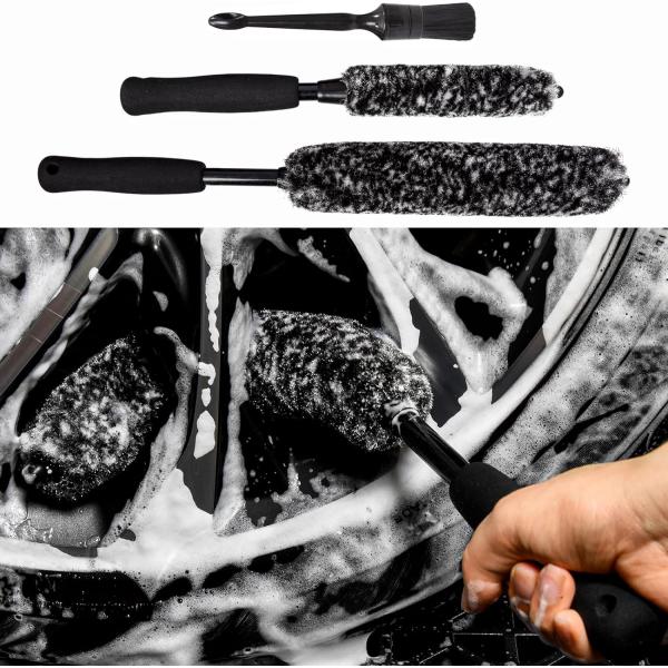 商品名bzczh Metal Free Soft Wheel Cleaner Brush, Synthetic Wool Rim Cleaning Brush, Highly Water Absorption, Dense and Dura...