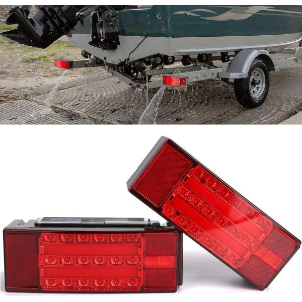 商品名LINKITOM New Halo Rectangle Submersible LED Trailer Light, Super Bright Brake Stop Turn Tail License Lights for Campe...