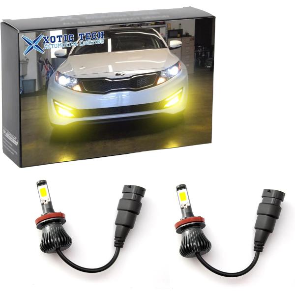商品名Xotic Tech H8 H9 H11 Fog LED Light Bulbs, Dual Function w/Strobe Flashing Mode, JDM Golden Yellow Colorブランド：x xotic t...