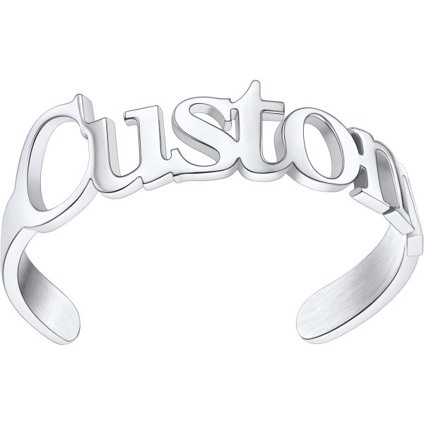 商品名FaithHeart Custom Name Rings, Women's Stacking Ring Stainless Steel Personalized Letter Initial Ring for Teen Girls- ...