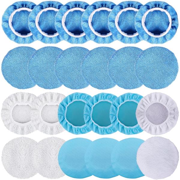 商品名SIQUK 研磨ボンネットパッド 24パック (7~8インチ)SIQUK 24 Packs Polishing Bonnet Pads (7 to 8 Inches) Including 12 Packs Microfiber Car...