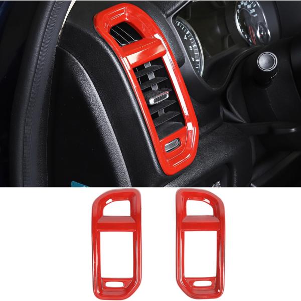 商品名RT-TCZ for RAM Dashboard Air Conditioner Vents Outlets Trim Cover for Dodge RAM 2018 Up Red Interior Accessories 2pcs...