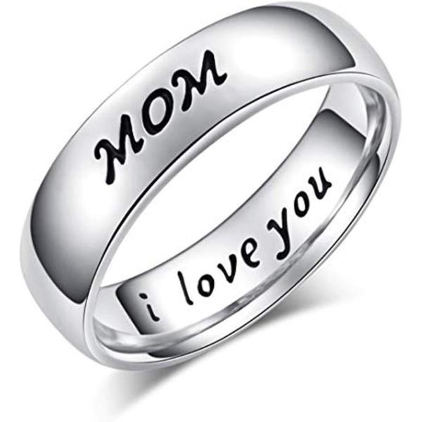 商品名Rings for Women Teen Girls,Fashion English Letter I love You Mom Daughter Son Dad Finger Ring Jewelry Gift,Mothers Da...