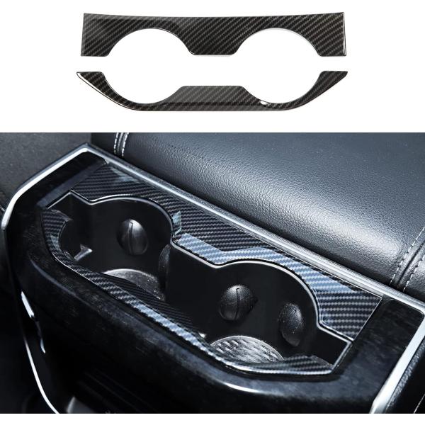 商品名SQQP ABS Carbon Fiber Center Console Rear Cup Holder Trim Cover, Interior Decoration Accessories for 2019 2020 2021 D...