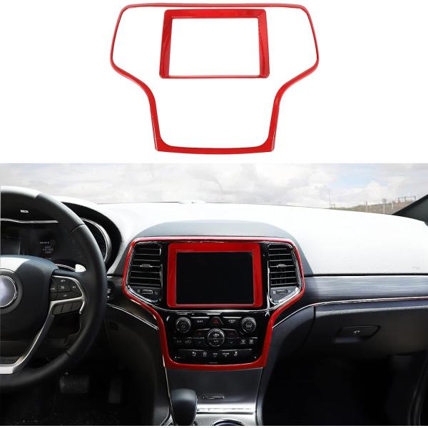 商品名Hoolcar Dashboard Center Console &amp; GPS Navigation Frame Cover Kit for 2014-2018 Jeep Grand Cherokee, Redブランド：Hool...
