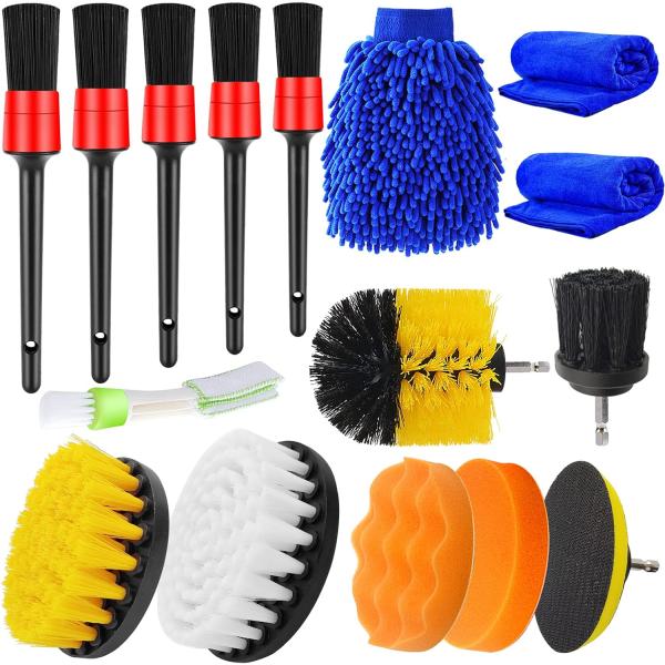 商品名Jaronx 16PCS Car Detailing Brush Kit, Detail Brushes Car Detailing, Car Detail Cleaning Brush for Wheel, Exterior Int...