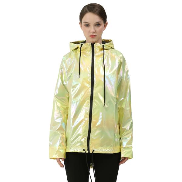 商品名:  Hoodies Outerwear Long Sleeve Sweatshirt Gold Metallic Zipper Up Punk Raincoat Showerproof Outerwear Jacketブランド: k...