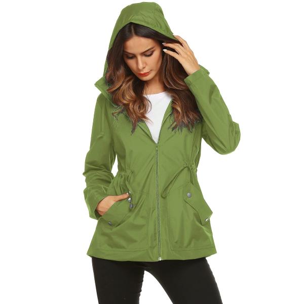商品名:  ZHENWEI Climbing Rain Jacket Women Rainproof Mesh Lined Stylish Soft Rain Coat (Green M)ブランド: ZHENWEI商品サイズ: Medium...