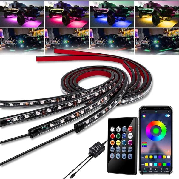 商品名LEDKITO Car Underglow Lights 4Pcs Bluetooth APP Control 12V 16 Million Colors Neon Accent Lights Kit Underbody Lights...