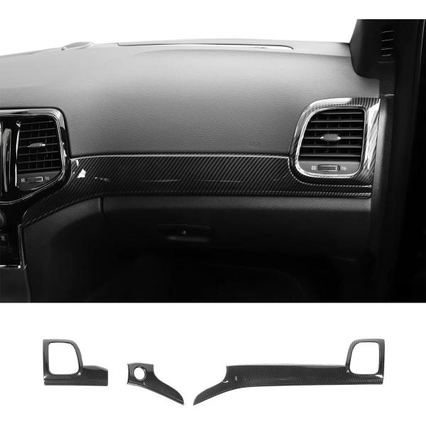 商品名Hoolcar Dashboard Center Console Panel Trim Kit Interior Decor Accessories for 2011-2020 Grand Cherokee, Carbon Fiber...