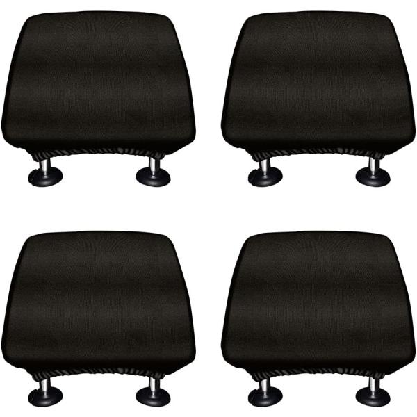 商品名WIRESTER カーシートヘッドレストカバー 4個セット 保護ファブリックデザインカバー 装飾 すべての車用 - ソリッドブラックWIRESTER Set of 4 Car Seat Head Rest Cover, Protect...