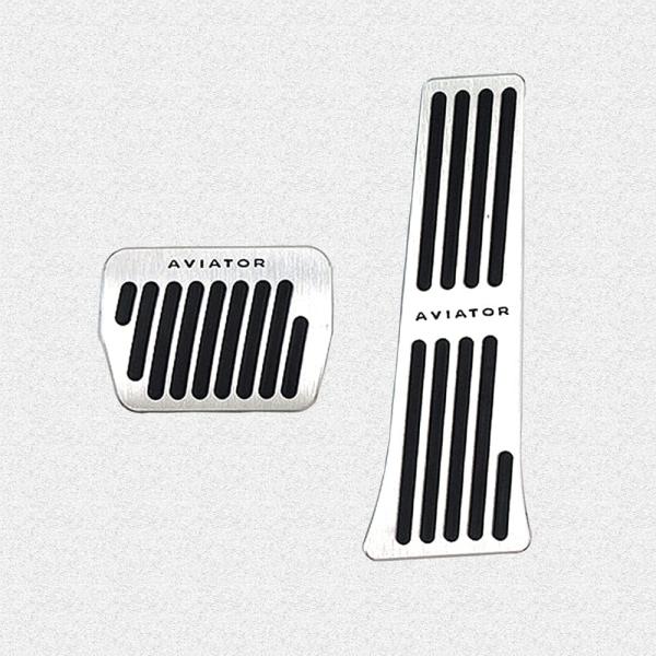 商品名Great-luck アルミニウム合金 ガスアクセラレーター ペダルカバー 滑り止め ドリル不要 ブレーキフットペダルパッド インテリアアクセサリーキット 2ピース/セット シルバー リンカーンアビエーター2020 2021 2022...