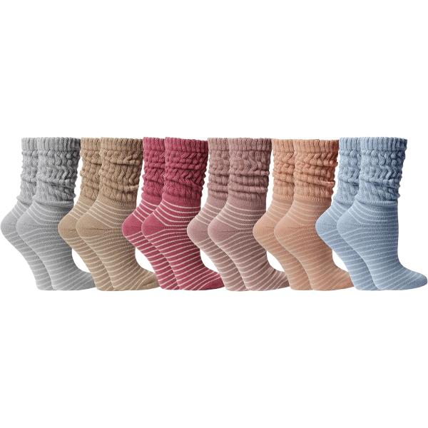 商品名Yacht &amp; Smith 6 Pairs Womens Scrunched Slouch Socks, Cotton Boot Socks Bulk Packブランド：Yacht &amp; Smith商品サイズ：One S...