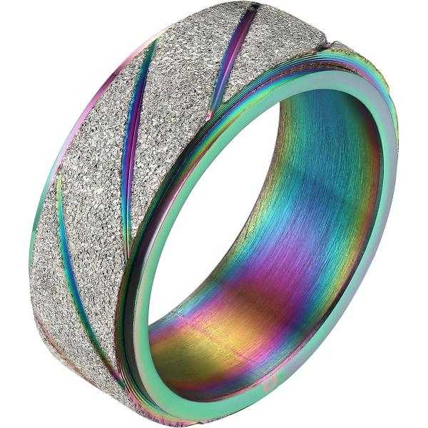 商品名GOLDCHIC JEWELRY スピナーリング メンズ サンドブラスト仕上げ ケルトフィジットバンドリング 不安解消 チタンスチール/ブラック/18Kゴールドメッキ 8mm 回転ウォーリーリング レディース サイズ7~12 ギフトボ...