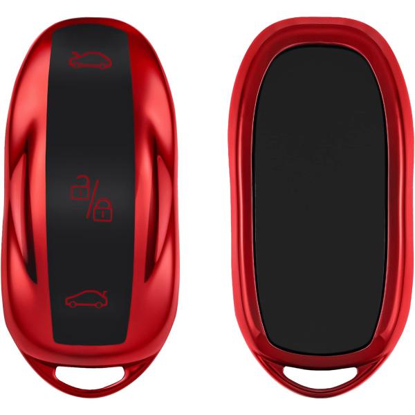 商品名kwmobile Key Cover Compatible with Tesla Model S - Red High Glosskwmobile Key Cover Compatible with Tesla Model S - R...