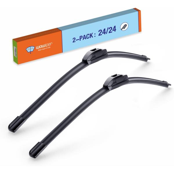 商品名WOWIPER OE Quality Windshield Wiper Blades   24 + 24 inch (2 Pack), Metal Base for 300% More Stable, for Dodge Ram 15...