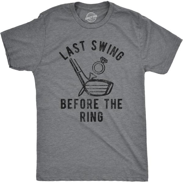 商品名Mens Last Swing Before The Ring Tshirt Funny Golf Bachelor Bachelorette Wedding Tee Funny Mens Shirts for Wedding wit...