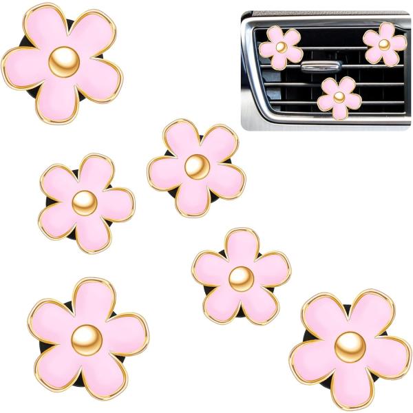 商品名6 Pcs Daisy Flower Air Vent Clip Air Conditioning Outlet Clip Car Air Freshener Clip Charm Car Inter Decor Accessorie...