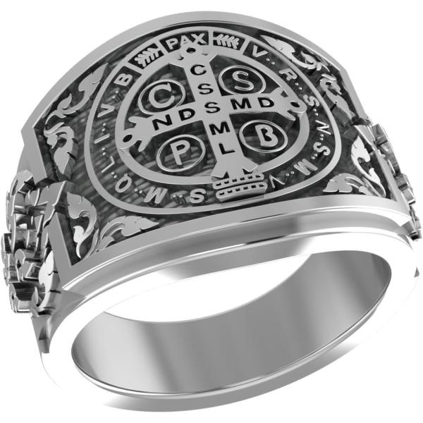 商品名Siamhandmade2014 Men's St Benedict Exorcism Ring Cross Gift for Him 925 Sterling Silver Size 6-15 (12)ブランド：Siamhandma...