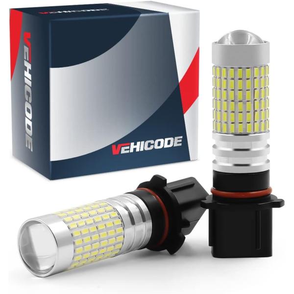 商品名VehiCode P13W LED電球 6000K ホワイト 12277 フォグライト DRL デイタイム ランニング パーキング ドライビングライトキット 交換用 シボレー カマロ 2010 2011 (2パック)VehiCode ...