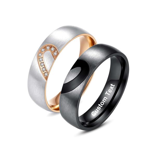 商品名His and Her Ring Matching Heart Rings for Couples Couple Rings Set Love Women Promise Mens Women's Men Personalized E...