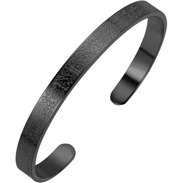 商品名レディースイスラムジュエリーギフト - Qitian Allah ゴールドバングルブレスレット Ayatul Kursi アラビアカフブレスレット レディース メンズ イスラム イード ラマダンギフト, Arabic Cuff Bra...