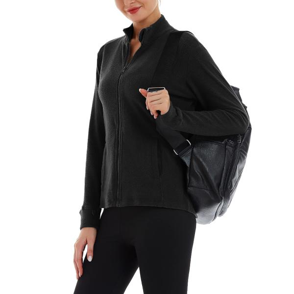 商品名:  COOrun Black Workout Jacket Women Zip Up Long Sleeve Active Tops Fit Warm Coat for Linner Wear Black Mediumブランド: C...