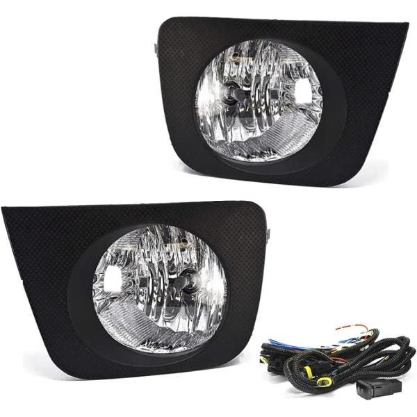 商品名ドライビングフォグライトランプ 交換用 2006 2007 2008 2009 トヨタ 4Runner 9006 12V 55W ハロゲン電球&amp;スイッチと配線キット(クリアレンズ)Driving Fog Lights Lamp...