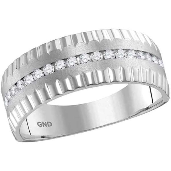 商品名The Diamond Deal 14kt White Gold Mens Round Diamond Wedding Machine-Set Band Ring 1/3 Cttwブランド：The Diamond Deal商品サイズ：...