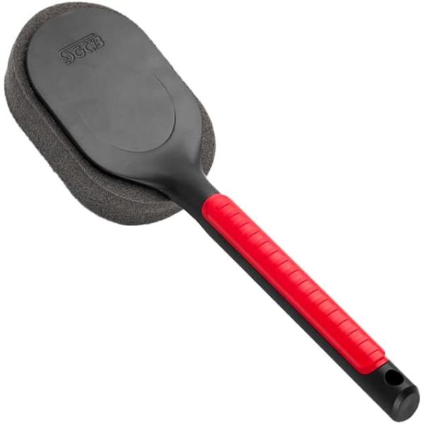 商品名SGCB Pro タイヤシャインアプリケーターブラシ   プレミアムオートディテーリングタイヤドレッシングアプリケータースポンジブラシ タイヤシャイン用 人間工学グリップ 長いハンドル 多目的フォームスポンジブラシ ワックスフォームア...