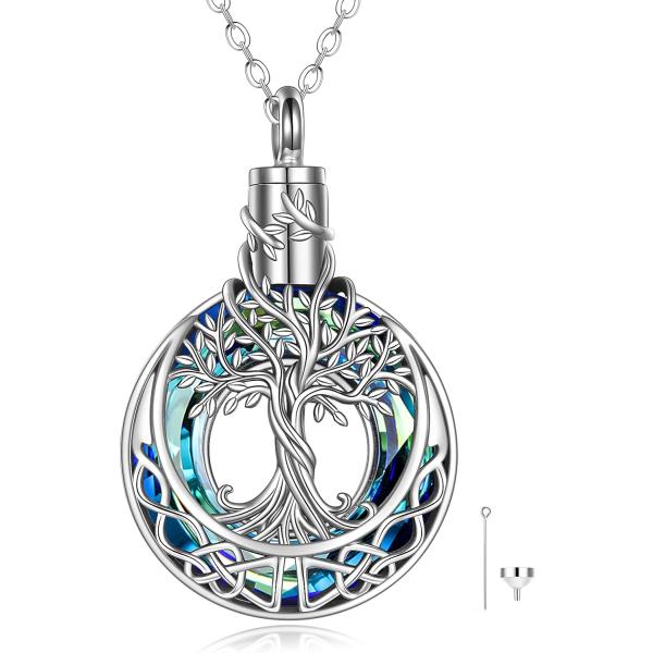 商品名生命の樹 骨壺ネックレス スターリングシルバー 生命の樹 クリスタル遺灰用ジュエリー メモリージュエリー レディース メンズ, スターリングシルバー, クリスタル,ONEFINITY Tree of Life Urn Necklace...