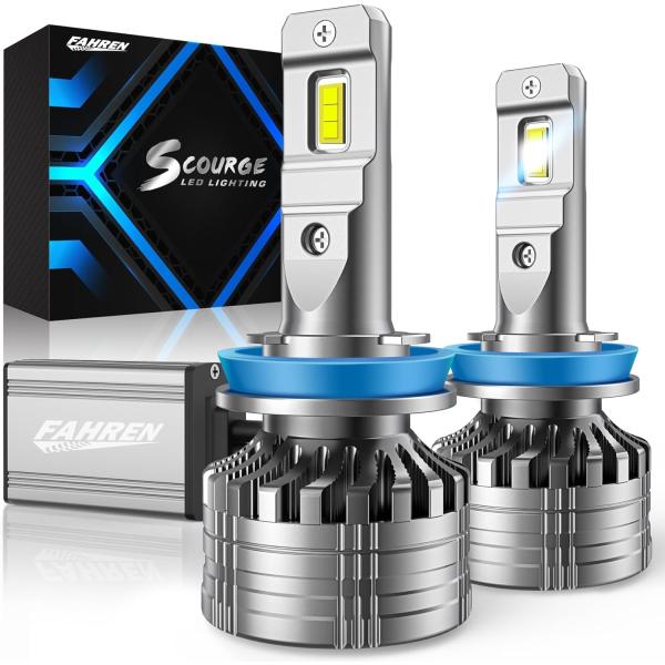商品名Fahren Scourge H11/H9/H8 LEDヘッドライト電球 100W 16,000LM 500%明るい LEDヘッドライト変換キット 6500K クールホワイト IP68防水 寿命50,000時間 2個パックScourg...