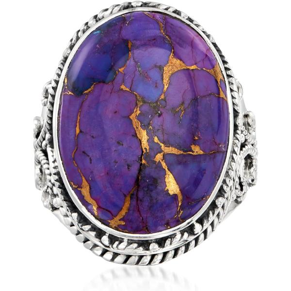 商品名[Ross-Simons] レデイーズ 紫色の銅のターコイズリングイン。サイズ8 ターコイズ、紫Ross-Simons Gemstone Scrollwork Ring in Sterling Silverブランド：Ross-Simo...