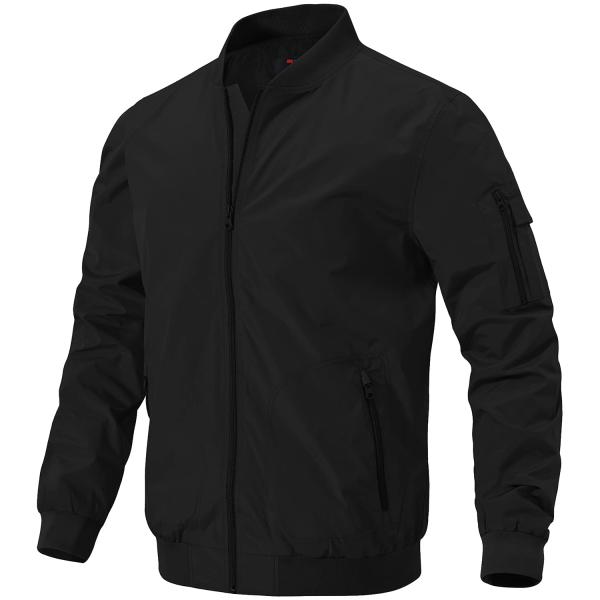 商品名:  Gopune Men's Windproof Bomber Jackets Lightweight Running Windbreaker Outdoor Golf Fashion Coat Black,Mブランド: Gopun...