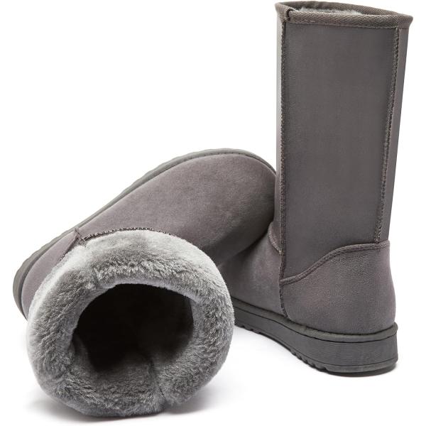 商品名ZGR Women's Classics Winter Snow Boots Microfiber Mid-Calf Fur Lined Warm Shoes Outdoor Ankle Booties（US11;Middle Gre...