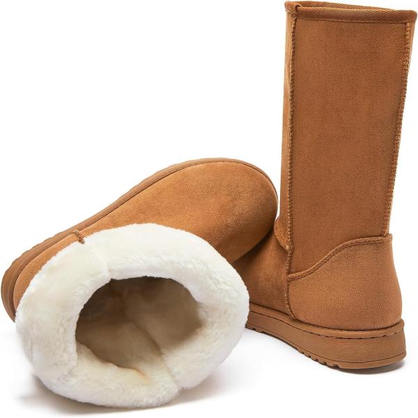 商品名ZGR Women's Classics Winter Snow Boots Microfiber Mid-Calf Fur Lined Warm Shoes Outdoor Ankle Booties（US9;Middle Apri...