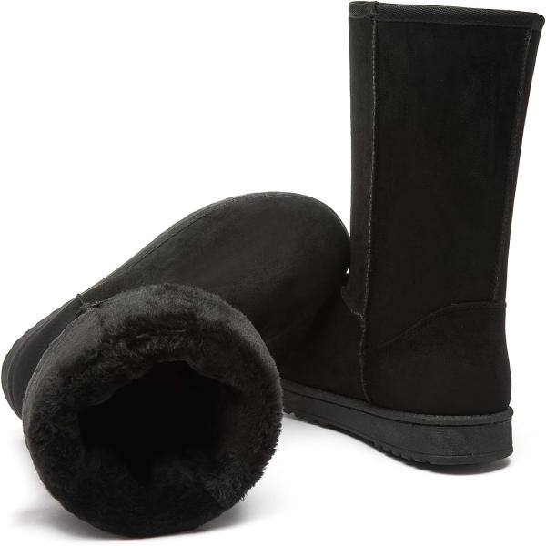 商品名ZGR Women's Classics Winter Snow Boots Microfiber Mid-Calf Fur Lined Warm Shoes Outdoor Ankle Booties（US8;Middle Blac...