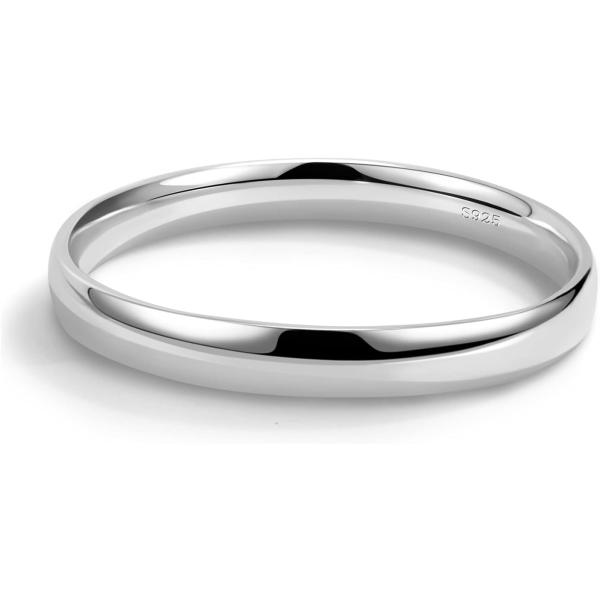 商品名Minimalism レディース メンズ 925スターリングシルバー ブレスレット 幅7~8mm 直径60~65mm 滑らかなバングルカフ ファッション ファインジュエリーギフト, Diameter 60MM, 標準純粋, キュービッ...