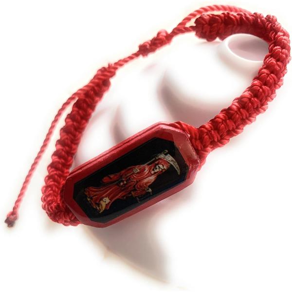 商品名赤い糸ブレスレット Pulsera Roja de hilo de la Santa Muerte, ガラスビーズ。, ないChavarrieta Red Thread Bracelet Pulsera Roja de hilo de...