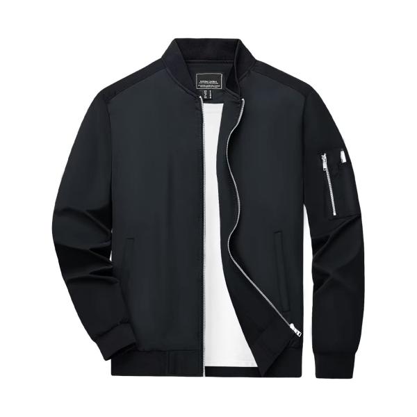 商品名:  Boladeci Jackets for Men Bomber Jacket Light-weight Casual Stylish Summer Fall Spring Black Slim Fit Water Resista...
