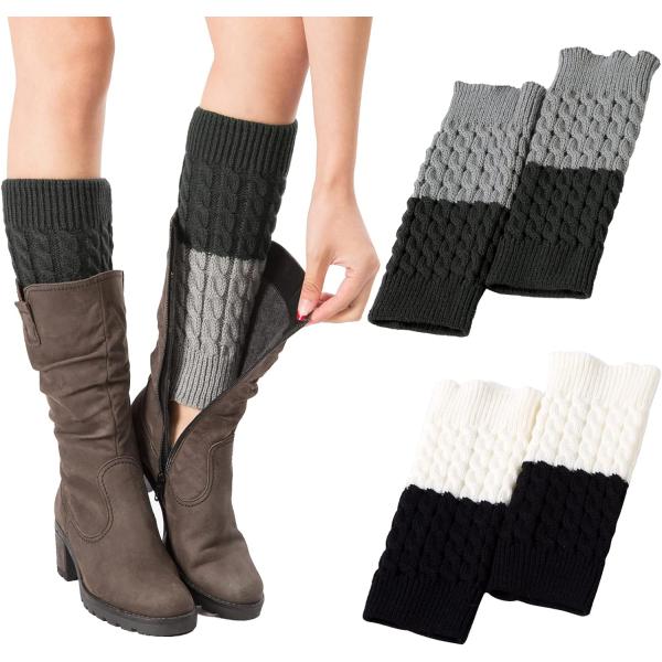 商品名PHOGARY 2 Pairs Winter Warm Boot Cuffs for Women, Crochet Knitted Boot Socks for Gilrs Short Leg Warmers Boot Topper ...
