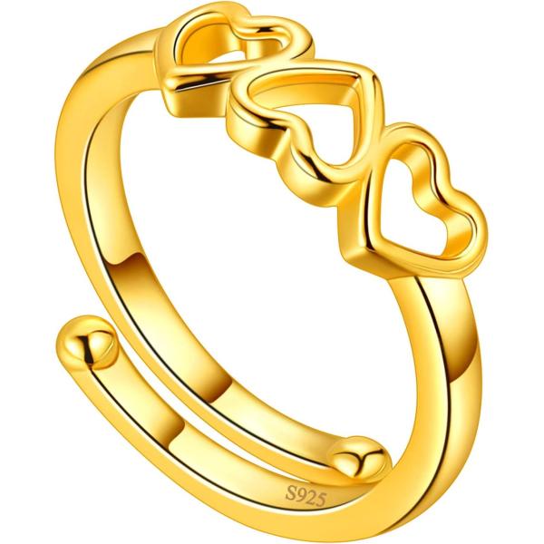 商品名インフィニティ ラブ シンボル ジュエリー ギフト バレンタインデー クリスマス 誕生日 ギフト スターリングシルバー 18K 金張り エターナルラブ トリプルハートネックレス/リング/ダングルイヤリング ウェディングジュエリー ブラ...