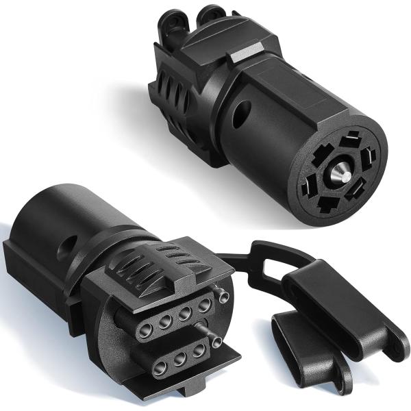 商品名Frienda 2 Pieces 4 Pin to 7 Pin Adapter Trailer Light Plug Adapter 7 Pin Round to 4 Pin 5 Pin Flat Blade Trailer Weat...