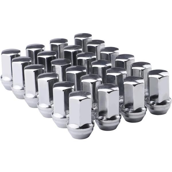 商品名24個 14x1.5 ピッチ スタッド ホイール ラグナット 高さ1.8インチ OEM ファクトリースタイル ドングリシート ラグナット クロム仕上げ 7/8インチ 六角 60度円錐シート24 PCS 14x1.5 Pitch Stu...