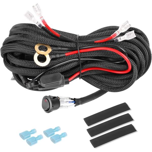 商品名Wiring Harness 2 Lead, Rfroad Lighting 12V LED Light Bar Wiring Harness Kit Fog Light Wiring Harness for LED Light Ba...