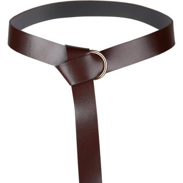 商品名Medieval Halloween Leather Belt Viking Renaissance Reenactment Accessory Pirate Belt Men Women Ring Belt (Brown, 75 I...