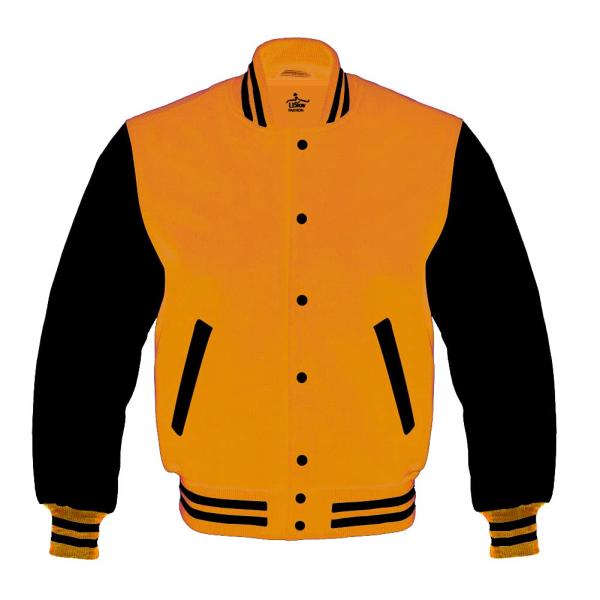 商品名:  Lishow Fashion Men's Varsity Baseball Letterman School Bomber style all wool sleeves jacket (Yellow gold, 2XL)ブランド...