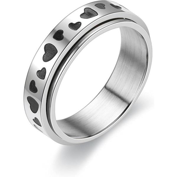 商品名カラフル キラキラ ステンレススチール スピナー ムーン スター リング レディース メンズ ハート 猫 フィジェット 不安 回転バンド リング ストレス解消 プロミス ウェディング ジュエリー, 金属, ステンレスCOLORFUL ...