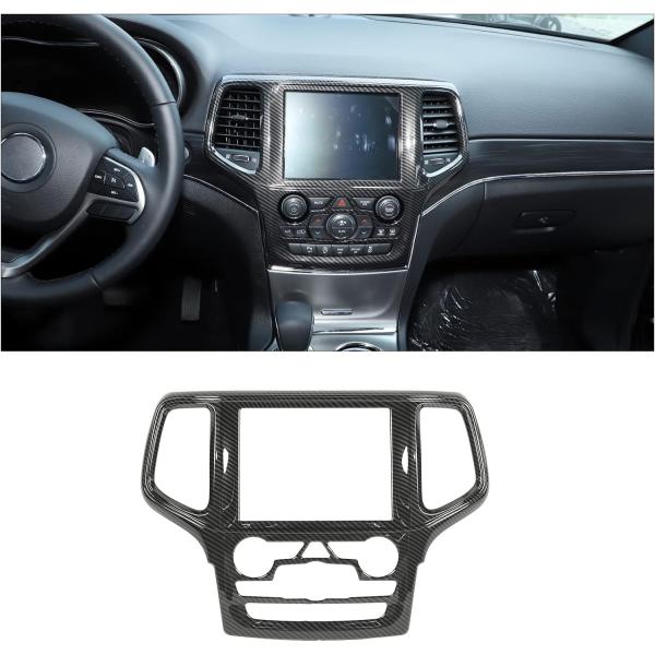 商品名Hoolcar Interior Central Navigation Panel ABS Center Control GPS Cover Trim for 2019-2021 Jeep Grand Cherokee, Carbon...